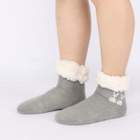 China Hot Sale Popular kid Cartoon Anti Slip Home Slippers Socks for Children Warm Winter Sherpa Socks thick Knitted Indoor floor sock for sale