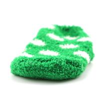 China kids baby keep warm socks green winter socks knit home slipper socks for sale