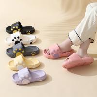 China Slippers women summer home thick bottom non-slip indoor shoes wholesale couple household bear claw men flat sandals for sale