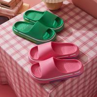 China Wholesale household Men EVA thick bottom Classic summer Color Stroke sandals couple bathroom non-slip women slides slipper for sale