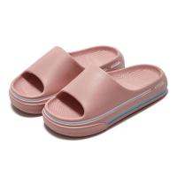 China Wholesale household Men EVA thick bottom Classic summer Color Stroke sandals couple bathroom non-slip women slides slipper for sale