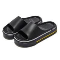 China Wholesale household Men EVA thick bottom Classic summer Color Stroke sandals couple bathroom non-slip women slides slipper for sale