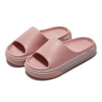 China Wholesale household Men EVA thick bottom Classic summer Color Stroke sandals couple bathroom non-slip women slides slipper for sale
