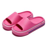 China Wholesale household Men EVA thick bottom Classic summer Color Stroke sandals couple bathroom non-slip women slides slipper for sale