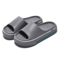 China Wholesale household Men EVA thick bottom Classic summer Color Stroke sandals couple bathroom non-slip women slides slipper for sale