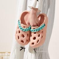 China Summer Hole Shoes EVA Candy color cute chain decorate Hollow slippers Cute Non-Slip Breathable women Sandals for sale