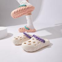 China Summer Hole Shoes EVA Candy color cute chain decorate Hollow slippers Cute Non-Slip Breathable women Sandals for sale