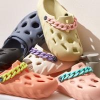 China Summer Hole Shoes EVA Candy color cute chain decorate Hollow slippers Cute Non-Slip Breathable women Sandals for sale