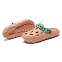 China Summer Hole Shoes EVA Candy color cute chain decorate Hollow slippers Cute Non-Slip Breathable women Sandals for sale