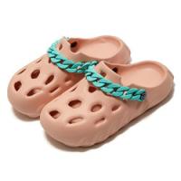 China Summer Hole Shoes EVA Candy color cute chain decorate Hollow slippers Cute Non-Slip Breathable women Sandals for sale