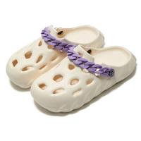 China Summer Hole Shoes EVA Candy color cute chain decorate Hollow slippers Cute Non-Slip Breathable women Sandals for sale