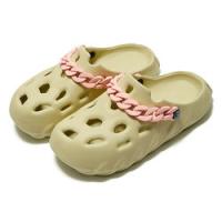 China Summer Hole Shoes EVA Candy color cute chain decorate Hollow slippers Cute Non-Slip Breathable women Sandals for sale