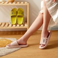 China 2022 new style letter slippers fashion irregular striped home indoor shoes non-slip couple summer sandals women for sale