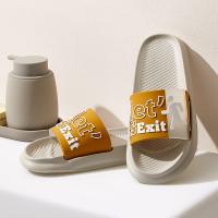 China Spring and summer new indoor women slippers fashion simple home comfort EVA bottom letter sports boy couple flat sandals for sale