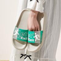 China Spring and summer new indoor women slippers fashion simple home comfort EVA bottom letter sports boy couple flat sandals for sale