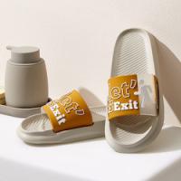 China Spring and summer new indoor women slippers fashion simple home comfort EVA bottom letter sports boy couple flat sandals for sale