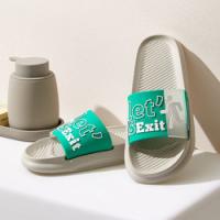 China Spring and summer new indoor women slippers fashion simple home comfort EVA bottom letter sports boy couple flat sandals for sale