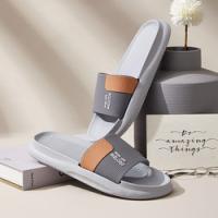 China Simple style letter upper Men home soft EVA sole indoor shoes Big Children lightweight non-slip Comfortable flat Sandals for sale