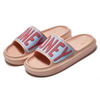 China New Summer Unisex Slide colorful letters vamp Men indoor slippers home ladies Shoes Couple Hot sale Women Flat Sandals for sale