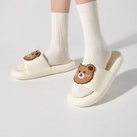 China Adult Slipper Men's Summer cute cartoon Couples Indoor Home Shoes Bathroom non-slip flat Sandals women teddy bear slipper for sale