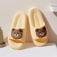 China Adult Slipper Men's Summer cute cartoon Couples Indoor Home Shoes Bathroom non-slip flat Sandals women teddy bear slipper for sale