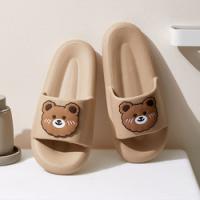 China Adult Slipper Men's Summer cute cartoon Couples Indoor Home Shoes Bathroom non-slip flat Sandals women teddy bear slipper for sale