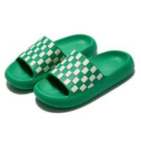 China Female cheap bedroom Black White Grid Flat Sandals Adult indoor non-slip Women Slippers for Men home shoes light for sale