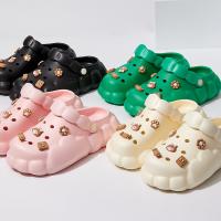 China Cute cartoon home shoes new design summer new thick sole EVA slippers indoor non-slip flat sandals for women and ladies for sale
