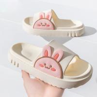 China Cartoon female cute rabbit summer sandals thick bottom home indoor shoes wholesale couple solid color slippers for women for sale
