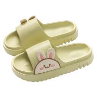China Cartoon female cute rabbit summer sandals thick bottom home indoor shoes wholesale couple solid color slippers for women for sale