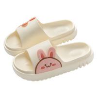 China Cartoon female cute rabbit summer sandals thick bottom home indoor shoes wholesale couple solid color slippers for women for sale