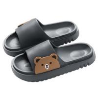 China Cartoon female cute rabbit summer sandals thick bottom home indoor shoes wholesale couple solid color slippers for women for sale