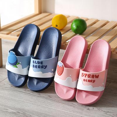 China Hot sale New women slippers summer home shoes bath non-slip cute cartoon couple fruit indoor summer flat sandals for sale