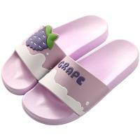 China Hot sale New women slippers summer home shoes bath non-slip cute cartoon couple fruit indoor summer flat sandals for sale