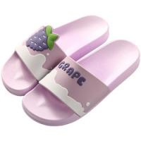 China Hot sale New women slippers summer home shoes bath non-slip cute cartoon couple fruit indoor summer flat sandals for sale