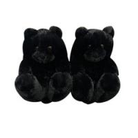 China New Hot selling teddy bear warm shoes children comfortable cute cartoon floor plush soft kids home slippers for sale