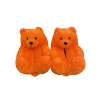 China New Hot selling teddy bear warm shoes children comfortable cute cartoon floor plush soft kids home slippers for sale