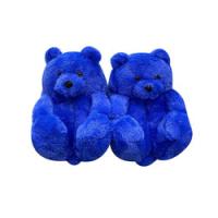 China New Hot selling teddy bear warm shoes children comfortable cute cartoon floor plush soft kids home slippers for sale
