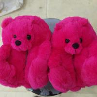 China New Hot selling teddy bear warm shoes children comfortable cute cartoon floor plush soft kids home slippers for sale