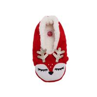 China Children Girls Cartoon Animal Christmas Deer Winter Plush Slippers Customized Fluffy Indoor Home Slippers for Kids for sale