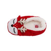 China Children Girls Cartoon Animal Christmas Deer Winter Plush Slippers Customized Fluffy Indoor Home Slippers for Kids for sale