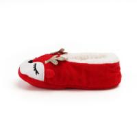 China Children Girls Cartoon Animal Christmas Deer Winter Plush Slippers Customized Fluffy Indoor Home Slippers for Kids for sale