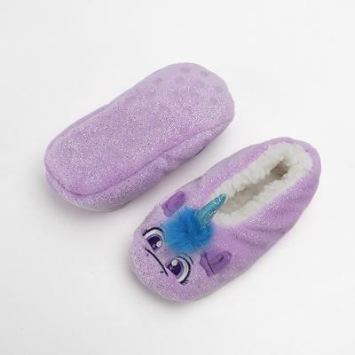 China wholesale New products hot style unicorn indoor home slippers purple cartoon unicorn slippers Farley velvet slippers for sale