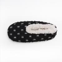 China Winter Warm denim Fluffy cotton velvet Cozy Fuzzy Lined Non Slip House indoor Slipper Socks With Grippers For Women for sale