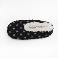 China Winter Warm denim Fluffy cotton velvet Cozy Fuzzy Lined Non Slip House indoor Slipper Socks With Grippers For Women for sale