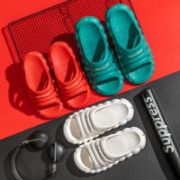 China Wholesale 2021 summer solid color couple sandals household simple cool non-slip thick-soled bathroom slippers for sale
