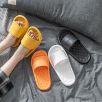 China 2021 summer solid color sandals for couples indoor bathing waterproof non-slip slippers soft and durable flip-flops for sale