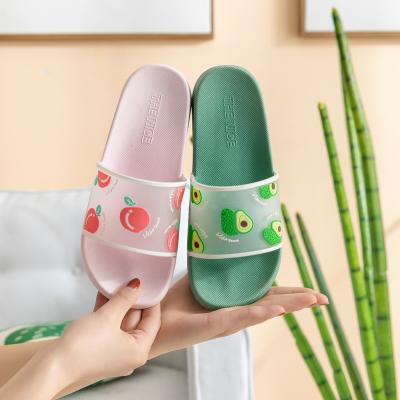 China 2021 new cute fruit pattern sandals summer ladies indoor casual slippers non-slip wear-resistant comfortable slippers for sale