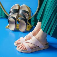 China Flat sandals women summer fashion Korean version outside wear non-slip solid color slippers wholesale for sale