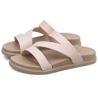 China Flat sandals women summer fashion Korean version outside wear non-slip solid color slippers wholesale for sale